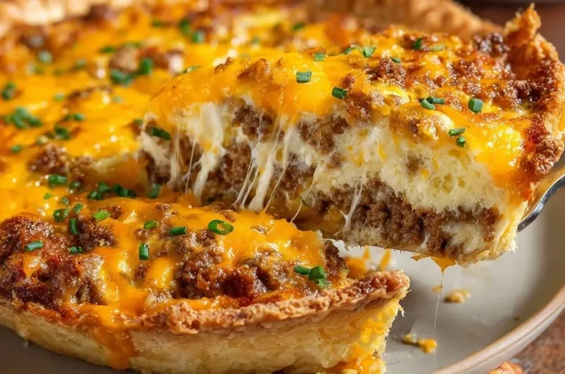 Cheesy Ground Meat Potato Pie Recipe