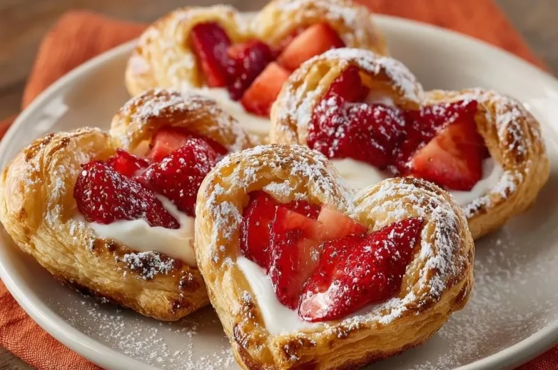 Strawberry Cream Cheese Heart Danishes Recipe